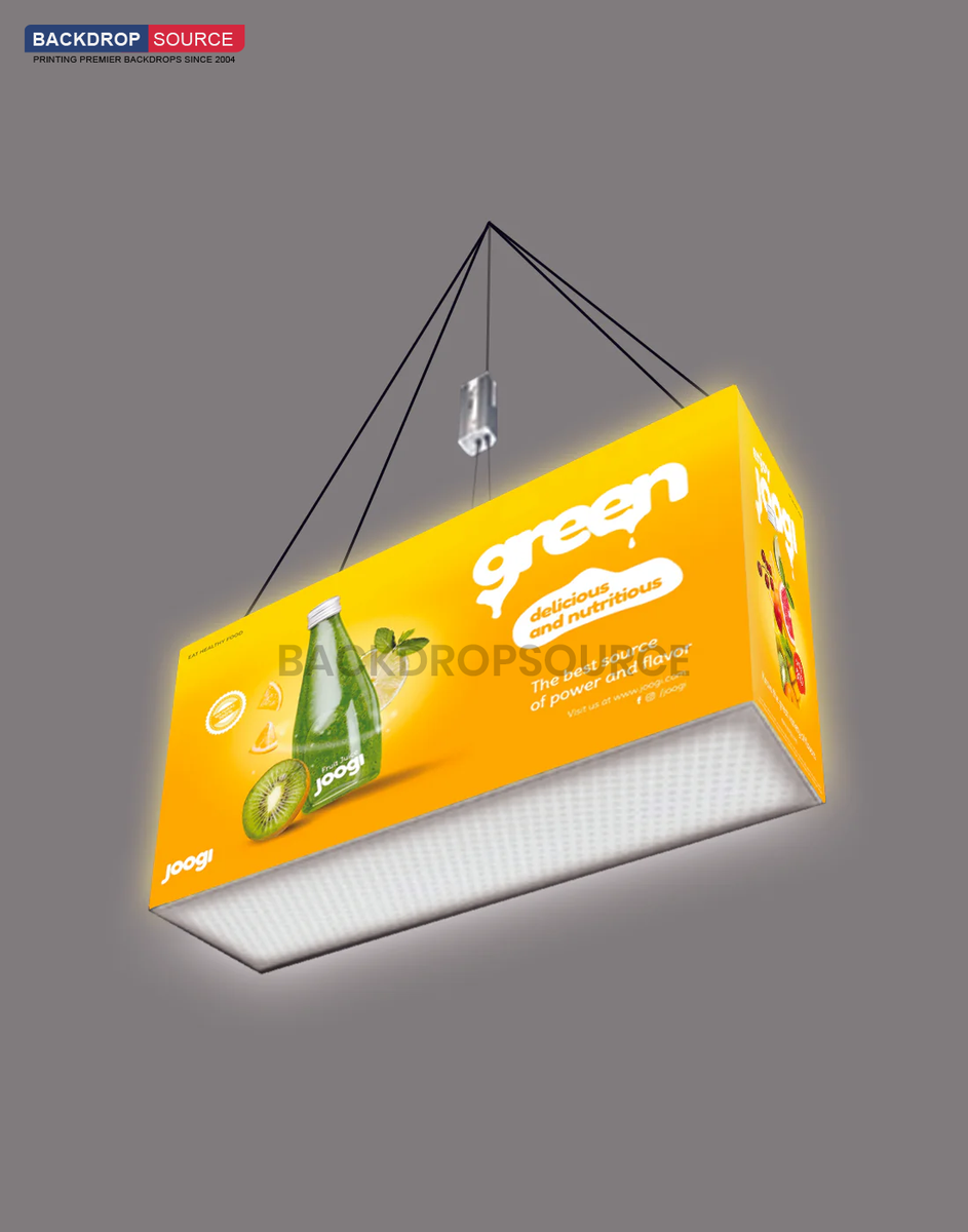 Backlit Rectangle Hanging Banner Fabric Backdrop – Backdropsource MX